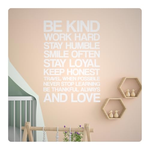My Vinyl Story - Be Kind Work Hard - Inspirational Motivational Wall D