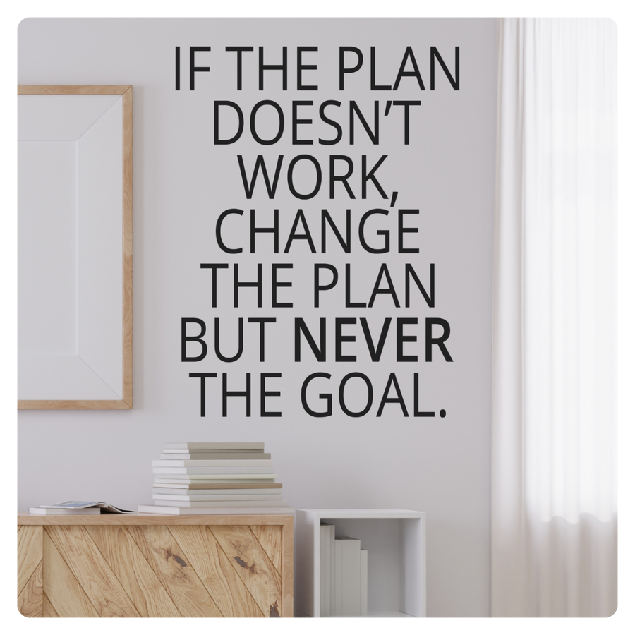 If The Plan Doesn't Work - Inspirational Motivational Wall Decal Stick ...
