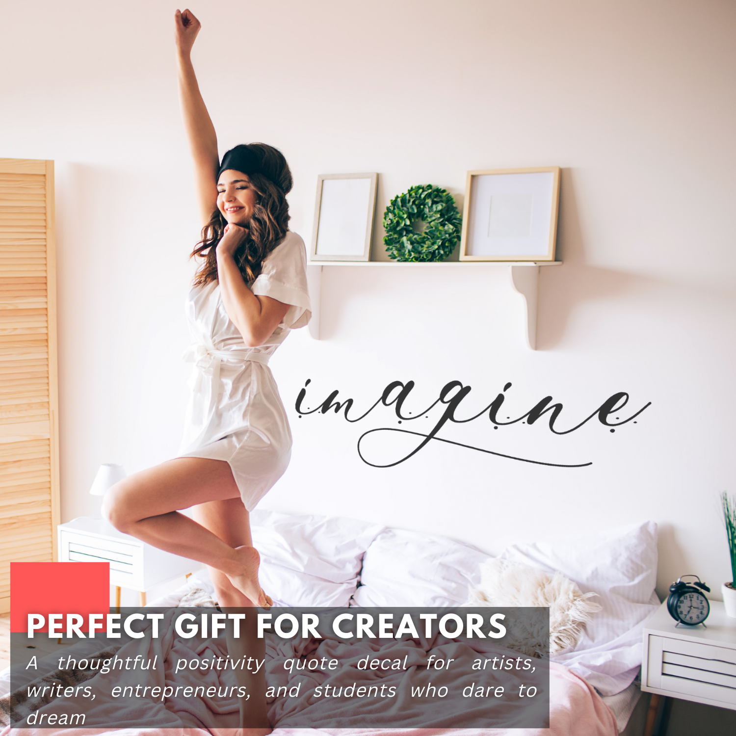 Imagine - Large Inspirational Motivational Wall Decal Sticker Quote Vi ...