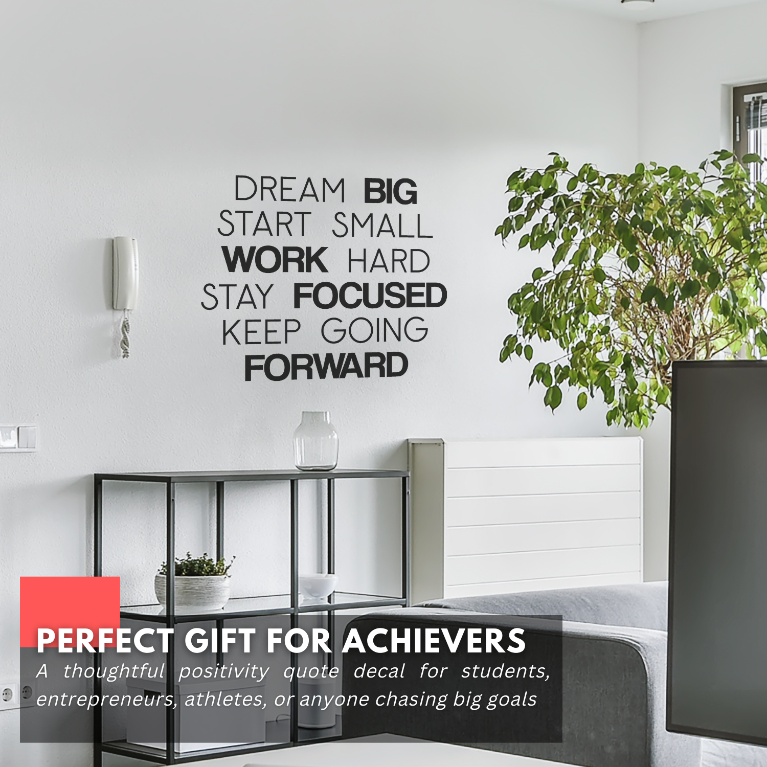 Dream Big Start Small - Inspirational Motivational Wall Decal Sticker ...