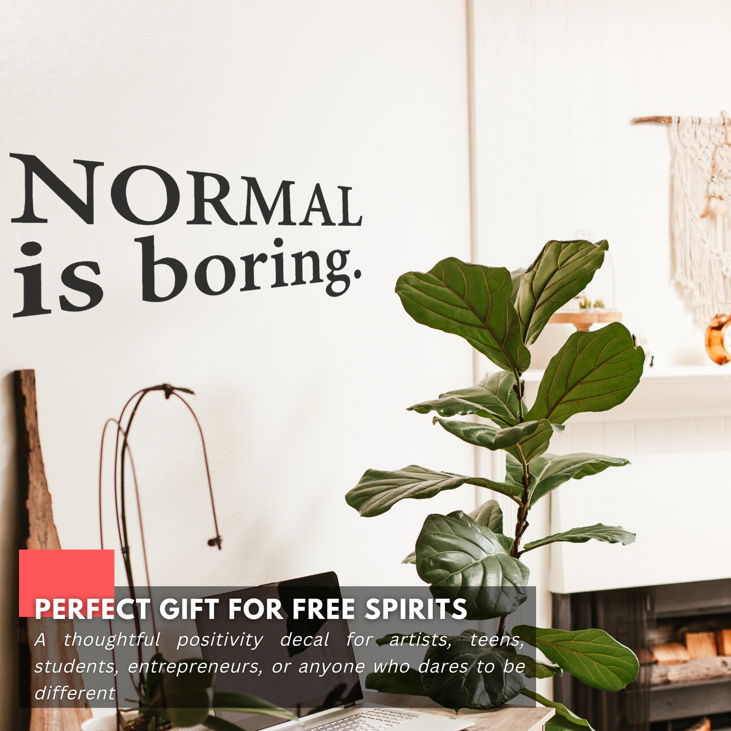 Normal is Boring - Inspirational Motivational Wall Decal Sticker Vinyl ...