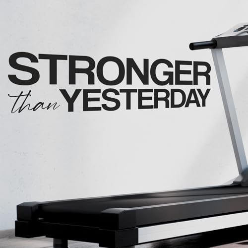 Stronger Than Yesterday Motivational Wall Decal Quote Sticker for Home ...